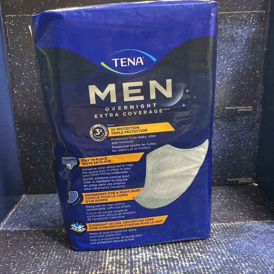 TENA Men Overnight Extra Coverage Absorbent Guards 16 Count | eBay