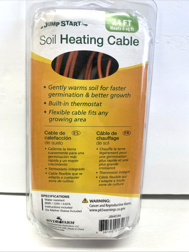 Hydro Farm Jump Start 24 ft Soil Heating Cable - NEW | eBay