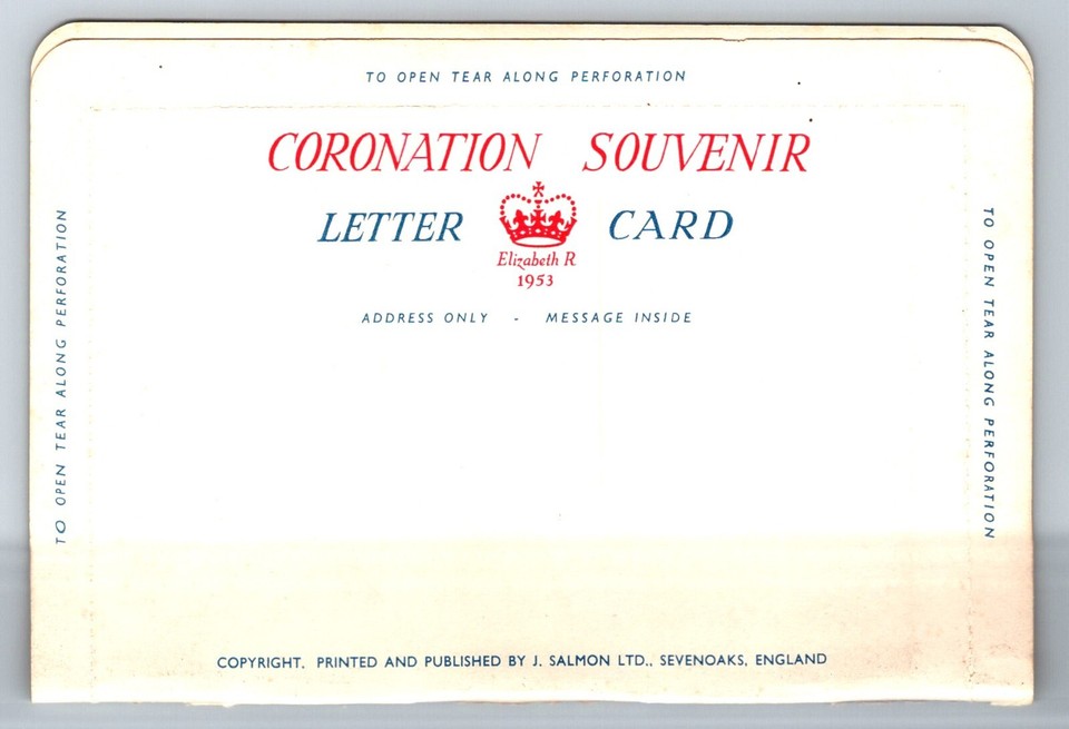 Postcard Queen Elizabeth II Portrait Coronation Souvenir Letter Card ...