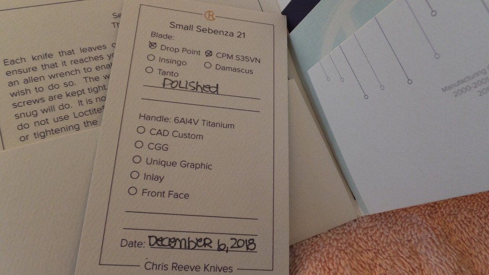 Chris Reeve Small Sebenza 21, Polished S35VN Blade, Model 21 & S35VN ...