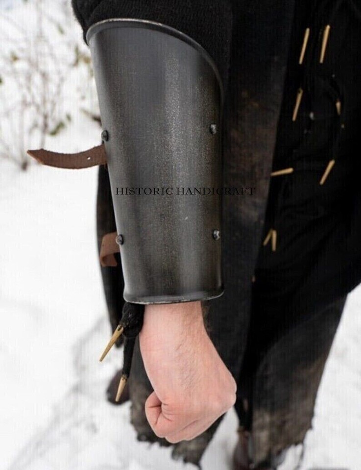 Medieval Arm Guard Fully Functional Bracers LARP Armor 18 Gauge Steel ...