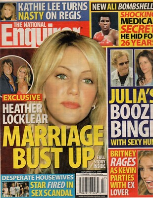 National Enquirer Nov 21 2005 Heather Locklear Muhammad Ali Kathie Lee ...