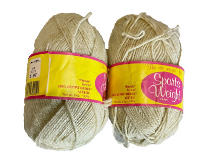 Vintage Caron Wintuk Sport Weight Yarn 2 Skeins Acrylic Beige | eBay