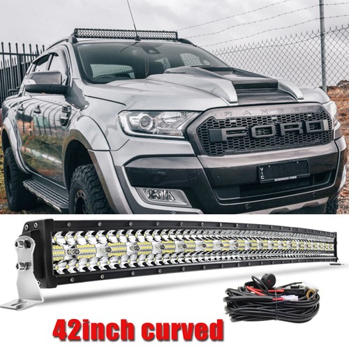 Fit Ford Ranger Wildtrak Roof Light Bar 42inch LED Work Lamp Tri-Row ...