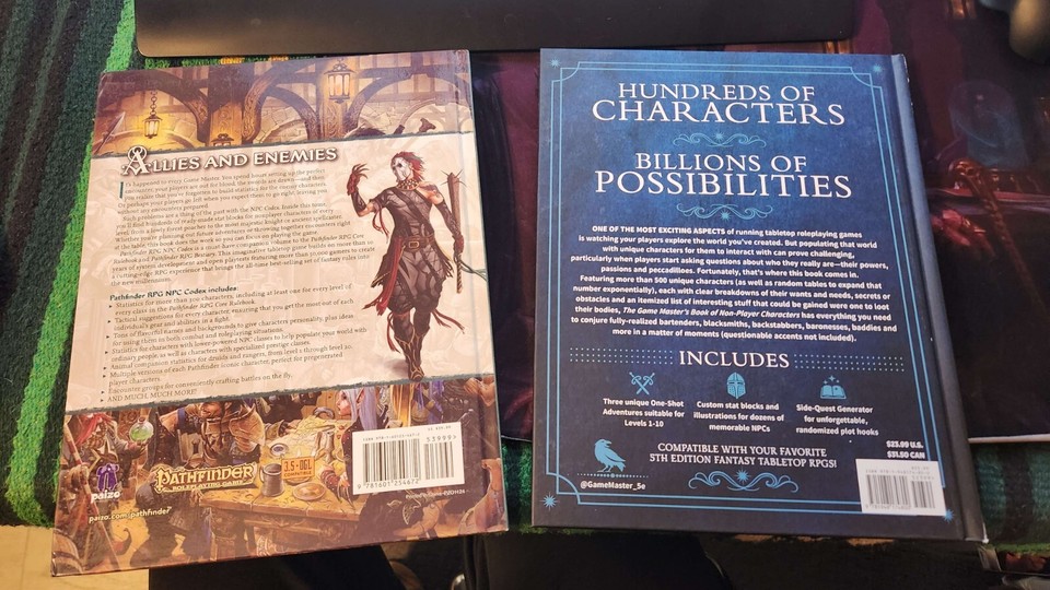 D&D AD&D Pathfinder: NPC Codex & GAME MASTER'S BOOK of NON-PLAYER ...