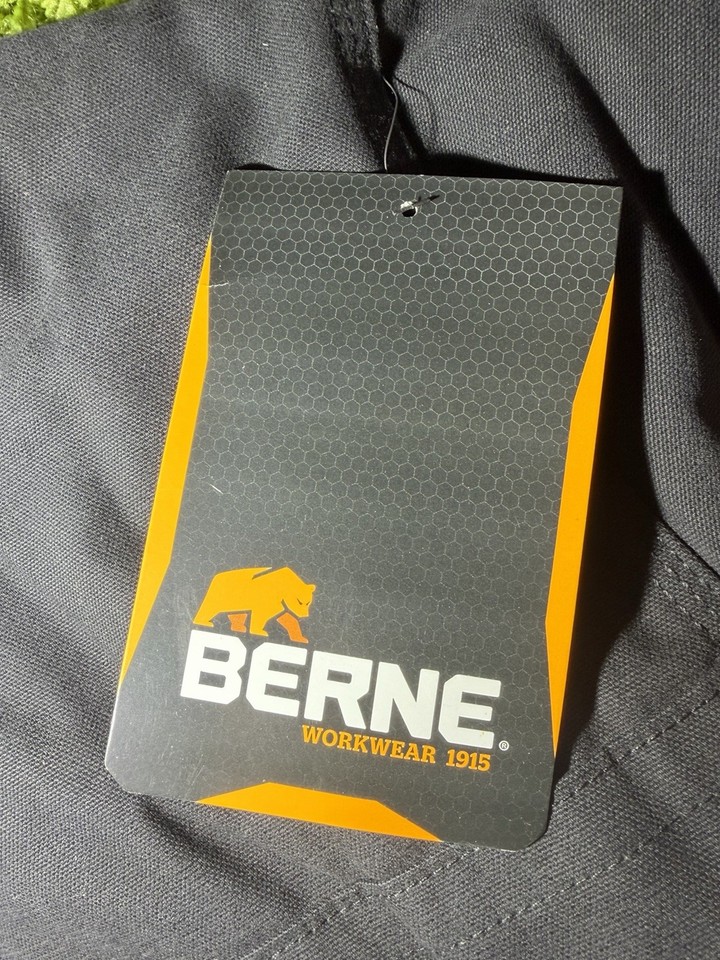 Berne Jacket Mens Large Black Workwear Full Zip Cotton Canvas Utility ...