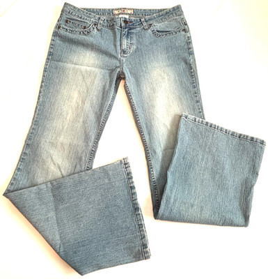 VTG YMI Jeans Women's 13 Mid-Rise Flap-Back Pockets Flare Boho Stretch ...