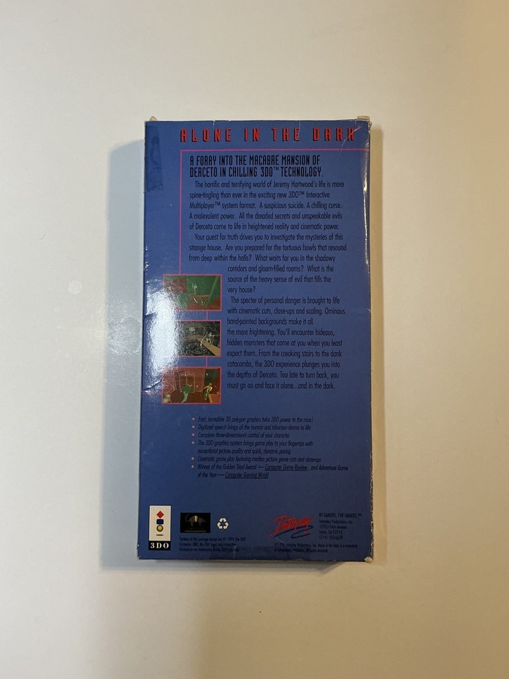 3DO ALONE IN THE DARK Interplay 1994 Original Box w/ Manual. Very Clean Disc | eBay