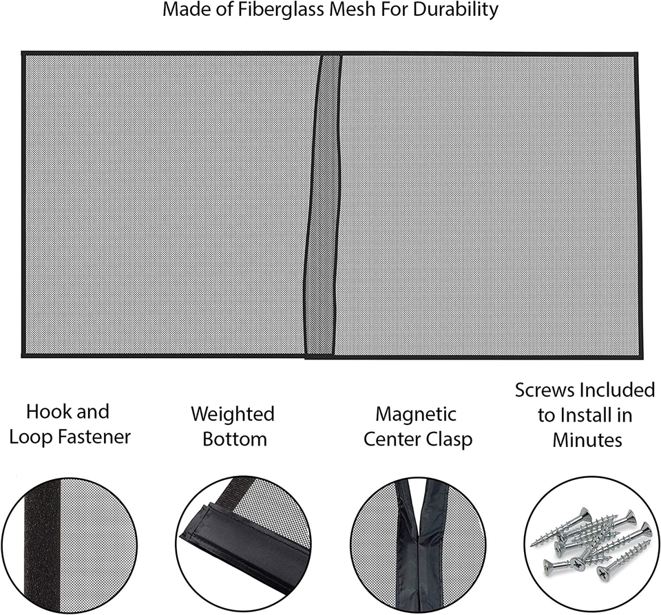 Magnetic Garage Screen Door, Fiberglass Mesh Insect and Bug Net ...