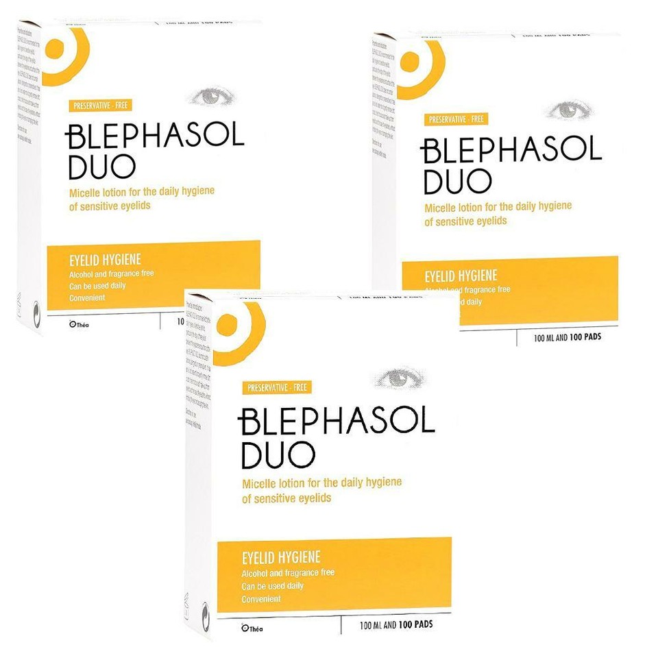 SALE 2x Blephasol Duo Eyelid Hygiene 2 x100ml Lotion 200 Pads ...