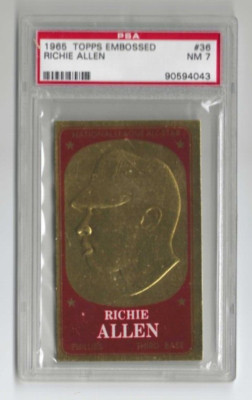 1965 Topps Embossed #36 RICHIE RICH ALLEN Philadelphia Phillies RC PSA ...
