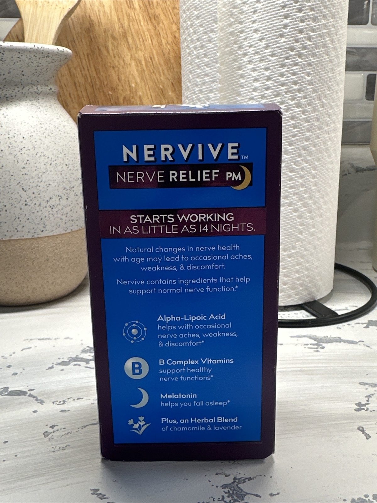 Nervive Nerve Relief PM B Complex Vitamins Melatonin 30 Tablets BB 11/ ...