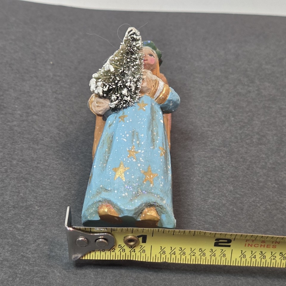 Vtg Pam Schifferl Mini Christmas Angel Fig. Gilt Wings Bottle Brush ...