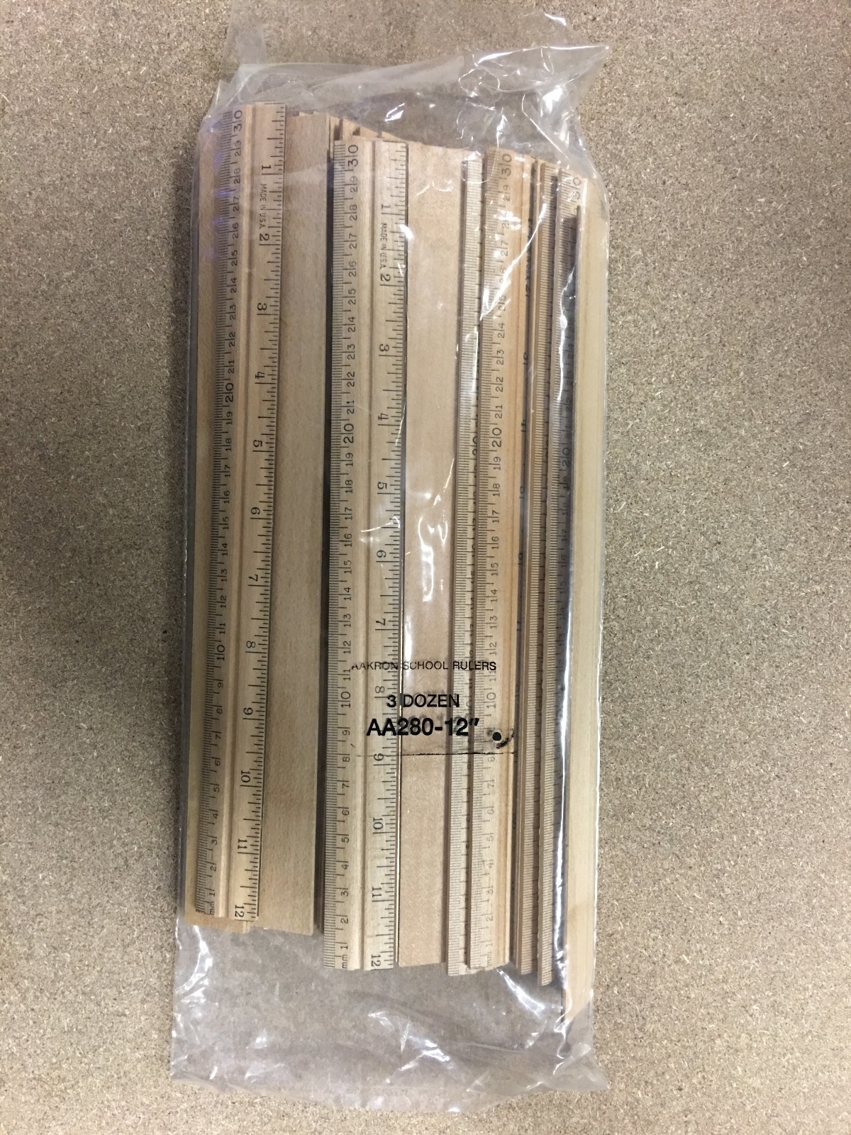 Aakron Rule AA280-12" School Ruler 1/16" & mm metal edge - Carton 60 ...