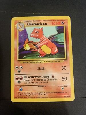 Pokémon TCG Charmeleon Base Set 24/102 Regular 1st Edition Uncommon | eBay