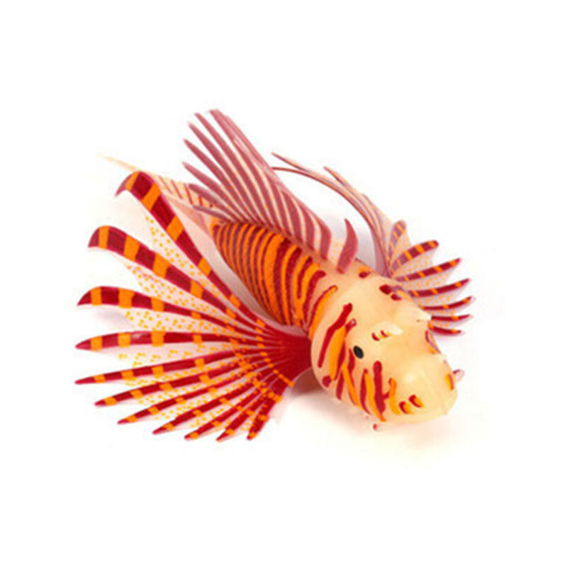 Silicone Simulation Lionfish Jellyfish Luminous Aquarium Supply Fish ...