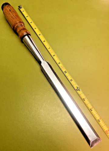 Fulton Tool Co VTG Millwrights 1” x16” bevel-edge FRAMING chisel Old ...
