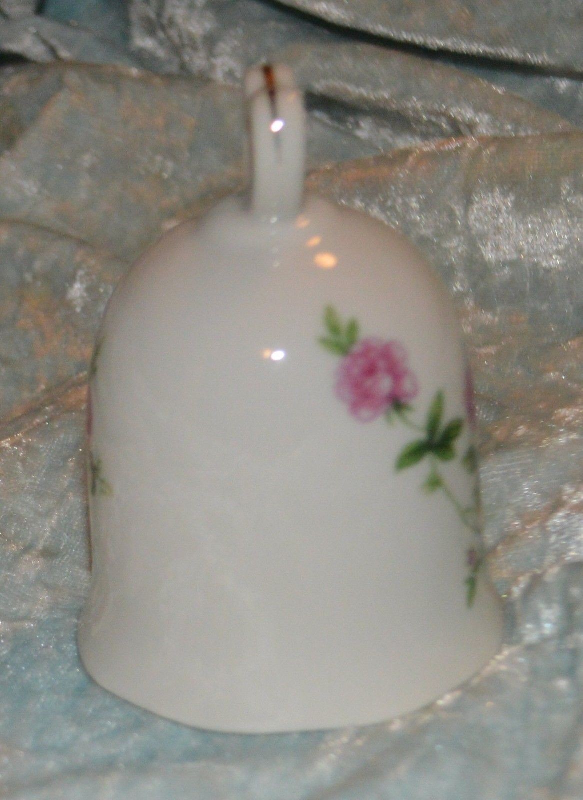 Lefton China Bell Hand Painted 02687 Mother's Day Bell White with Pink ...