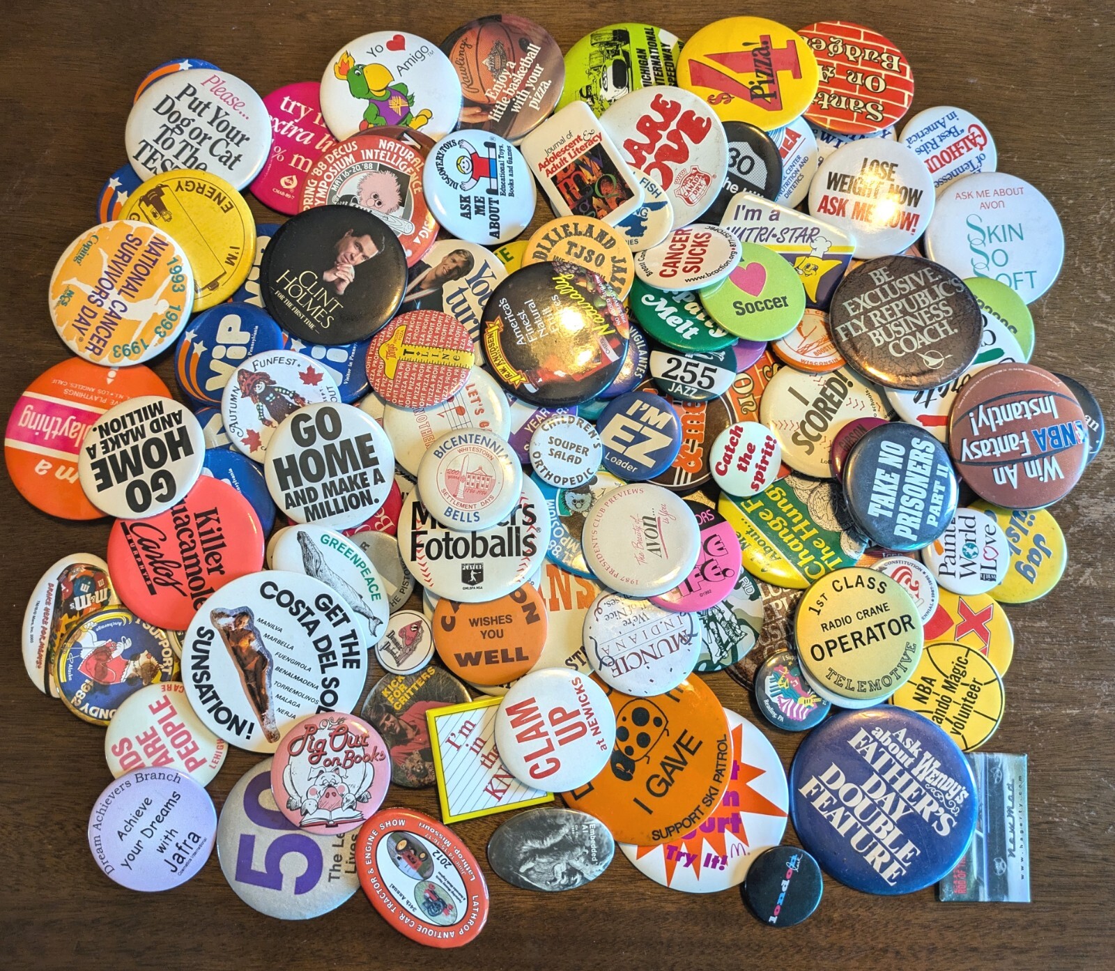 Lot of 140: PINS: Random Vintage Pinbacks/Buttons * Fair to Good ...