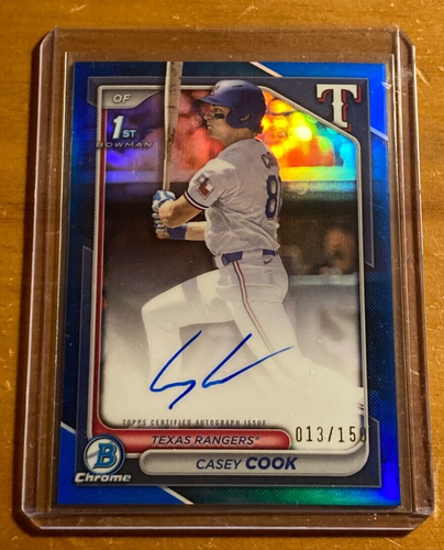 2024 Bowman Draft Casey Cook 1st Chrome Blue Refractor Autograph /150 # ...