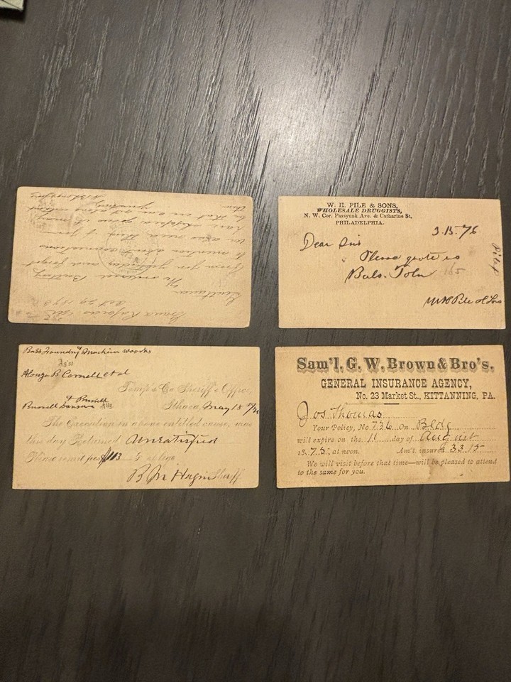 1870s UX1 UX3 POSTAL CARD Letter Lot Chicago New York Pennsylvania Hand ...