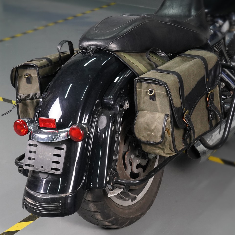 Motorcycle Panniers Side Throw Over Saddlebags For Harley Sportster ...