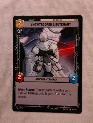 Snowtrooper Lieutenant, Star Wars Unlimited: SOR, Ungraded, NM ...