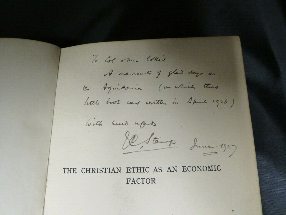 RARE! "1st Baron Stamp" Josiah Stamp Hand Signed Book | eBay