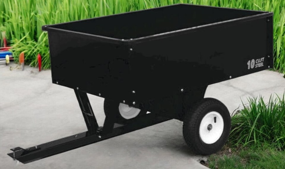 Heavy Duty 500 lb Dump Cart Tow Behind Hauling Utility Powder Coated ...