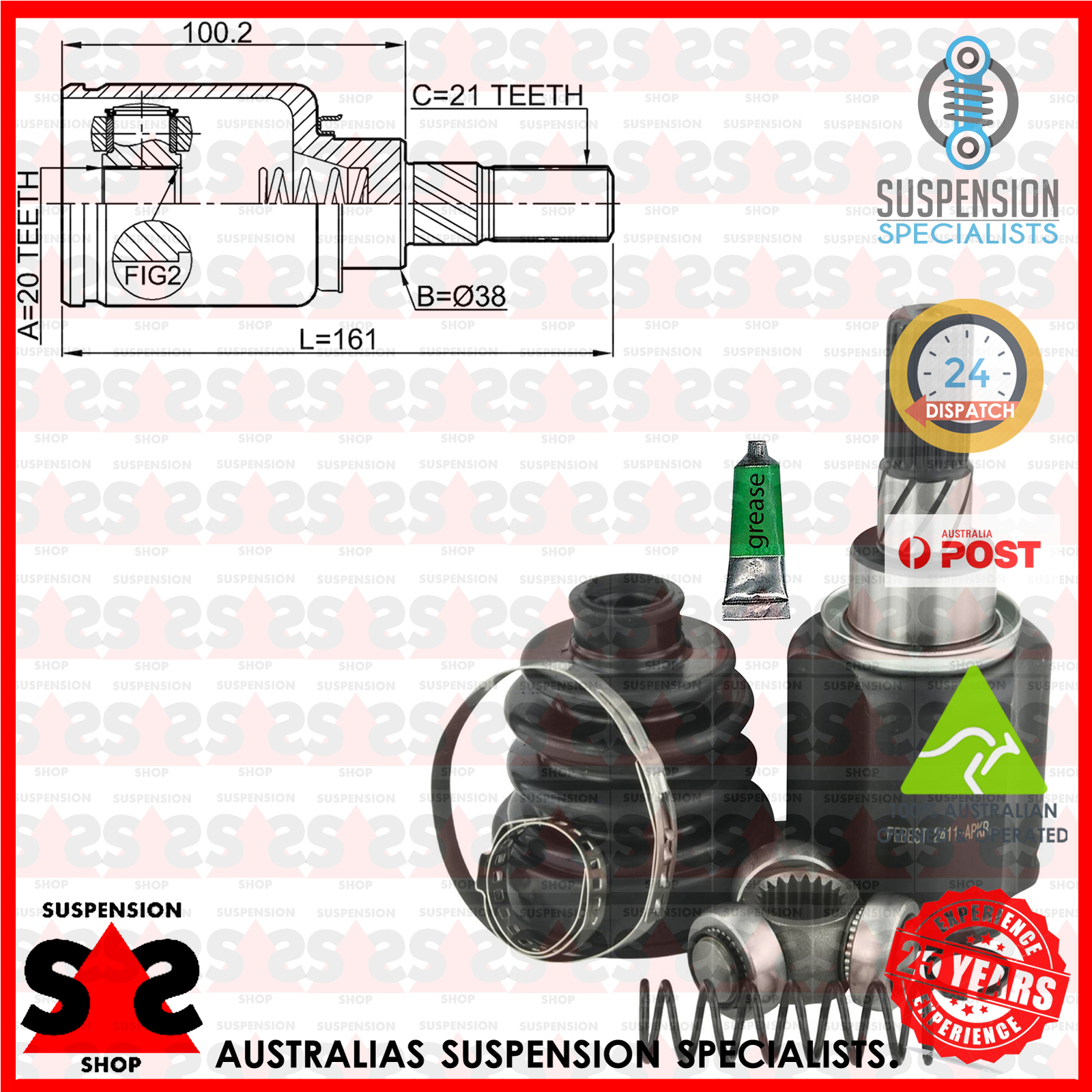 Rear Axle Joint Kit, Drive Shaft Suit DACIA Duster (Hm_) 1.5 dCi 110 ...