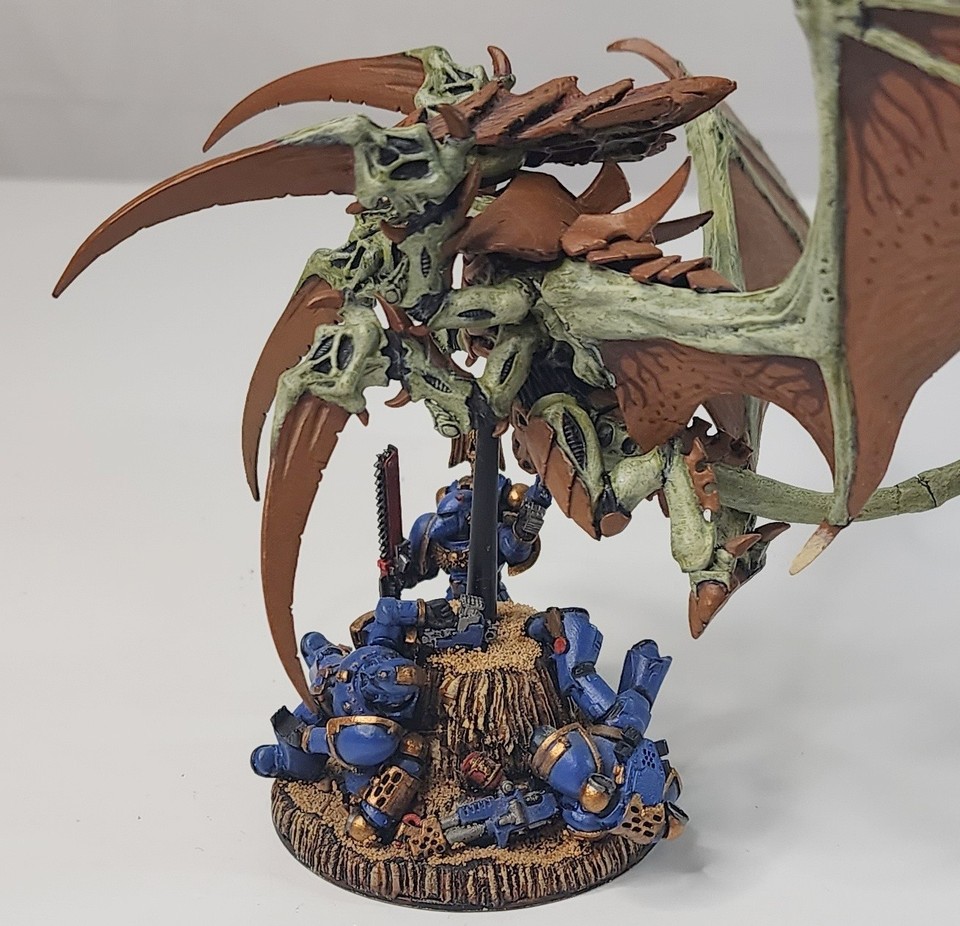 Warhammer 40k Flying Hive Tyrant On custom Base WH40K Winged Oldhammer ...