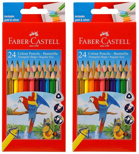 Faber-Castell Triangular Colour Pencils - Pack of 48 (Assorted) | eBay