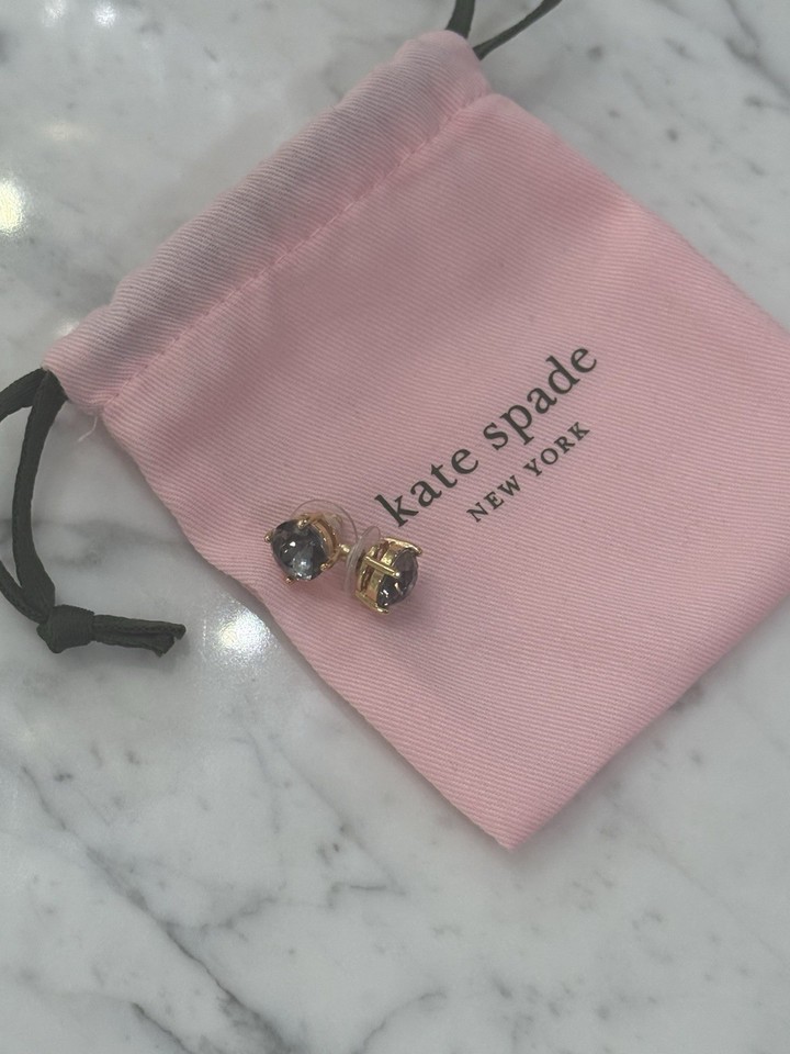 Kate Spade Gum Drop Earring Studs Black and Gold | eBay