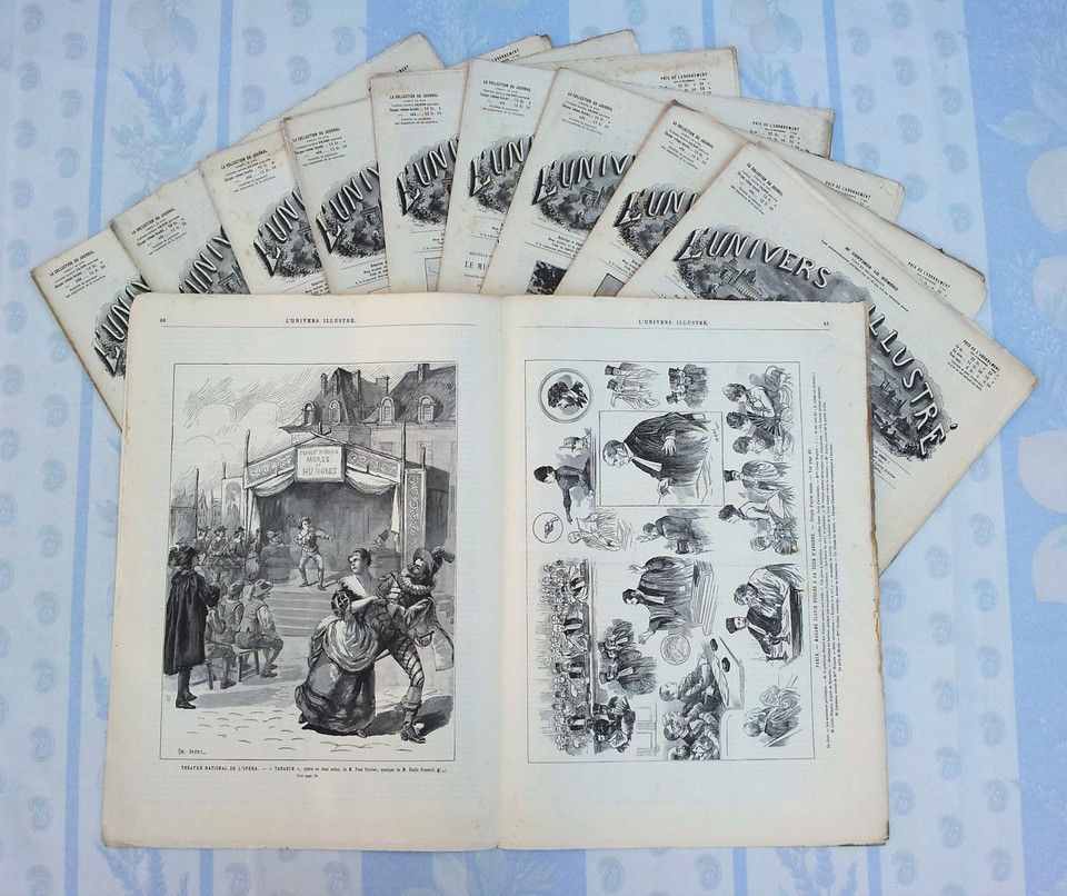 Set of 10 old magazines from 1885 The Illustrated Universe Old French ...