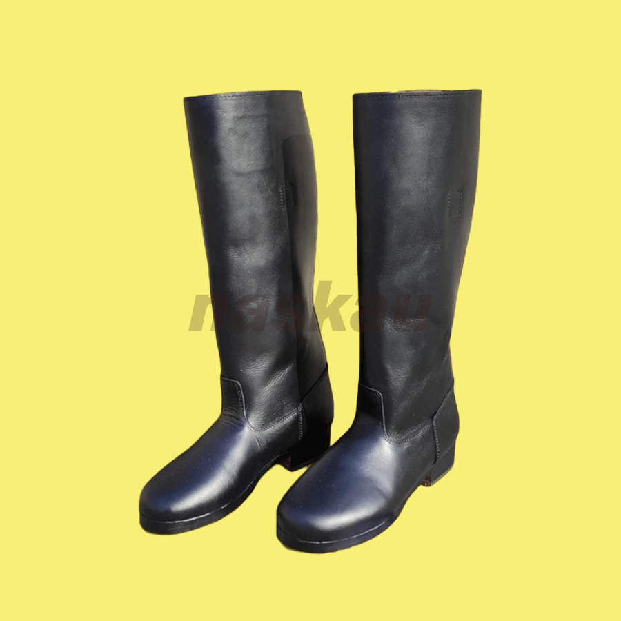 WW2 GERMAN M39 MARCHING JACK BOOT - BLACK LEATHER HOBNAILS BOOTS, ALL ...