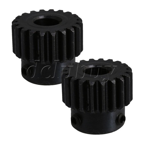 2pcs 20 Teeth Motor Metal Steel 1 Module Top Screws Gear Wheel 8mm Hole ...