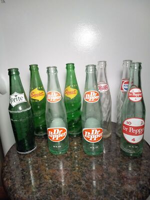 Vintage 50s 60s 70s Squirt,Dr Pepper,Pepsi,Sprite Glass Soda Bottles ...