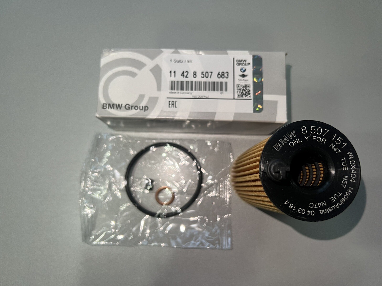 NEW GENUINE BMW OIL FILTER N57 N47 3.0L 2.0L 11428507683 X5 X3 328d ...