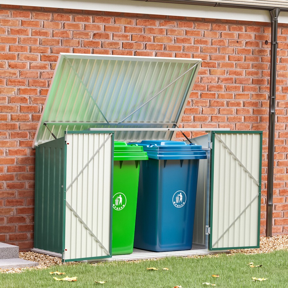 OUTDOOR WHEELIE BIN STORAGE DOUBLE AND TRIPLE SHED WOODEN DUSTBIN ...