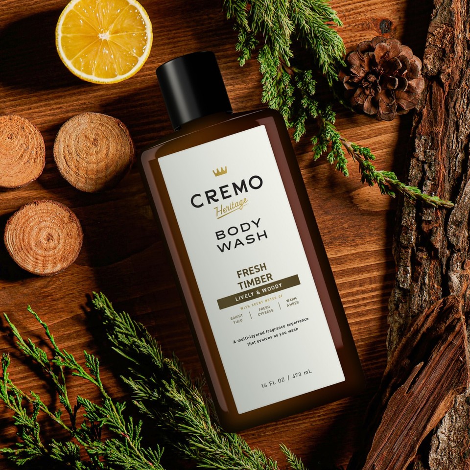 Cremo Moisturizing Men's Body Wash 16 fl oz, Heritage Green Fresh ...