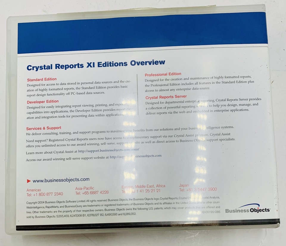 CRYSTAL REPORTS XI (11) DEVELOPER SOFTWARE 2 DISC + 3 DISC SERVER ...