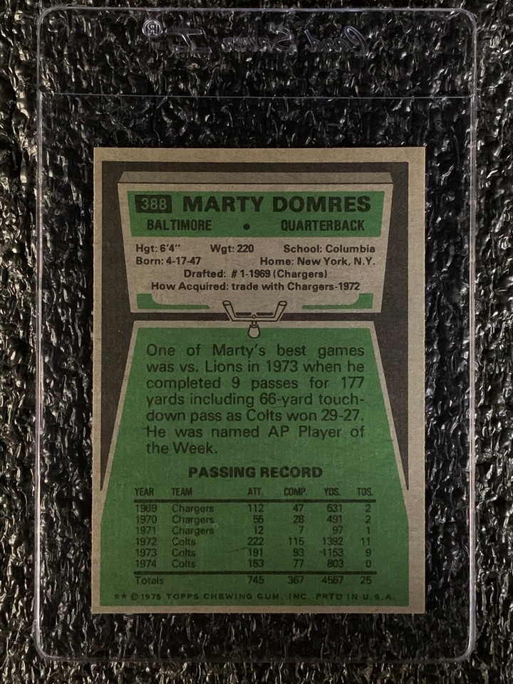 1975 Topps Football #388 Marty Domres EX/MT | eBay