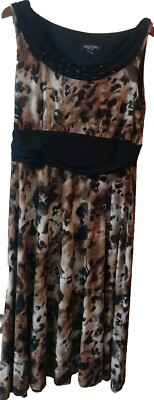 Perceptions New York Sleeveless Dress Brown Size 12 | eBay