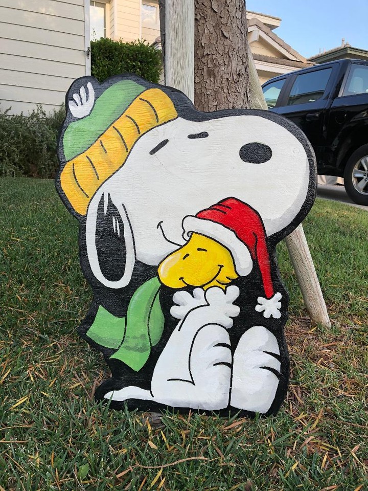 PEANUTS SNOOPY & WOODSTOCK HUGGING ~ CHRISTMAS LAWN ~ YARD DECOR | eBay