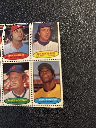 1974 TOPPS BASEBALL PANEL~12 UNCUT STAMPS SHEET~DAVE WINFIELD ROOKIE ...