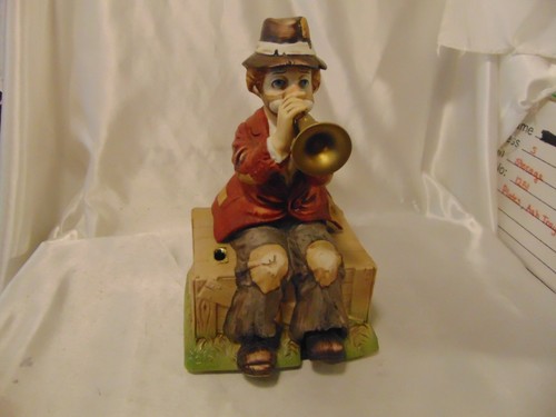 Hobo Willie Clown Trumpet Playing 11" Figurine Melody in Motion When ...