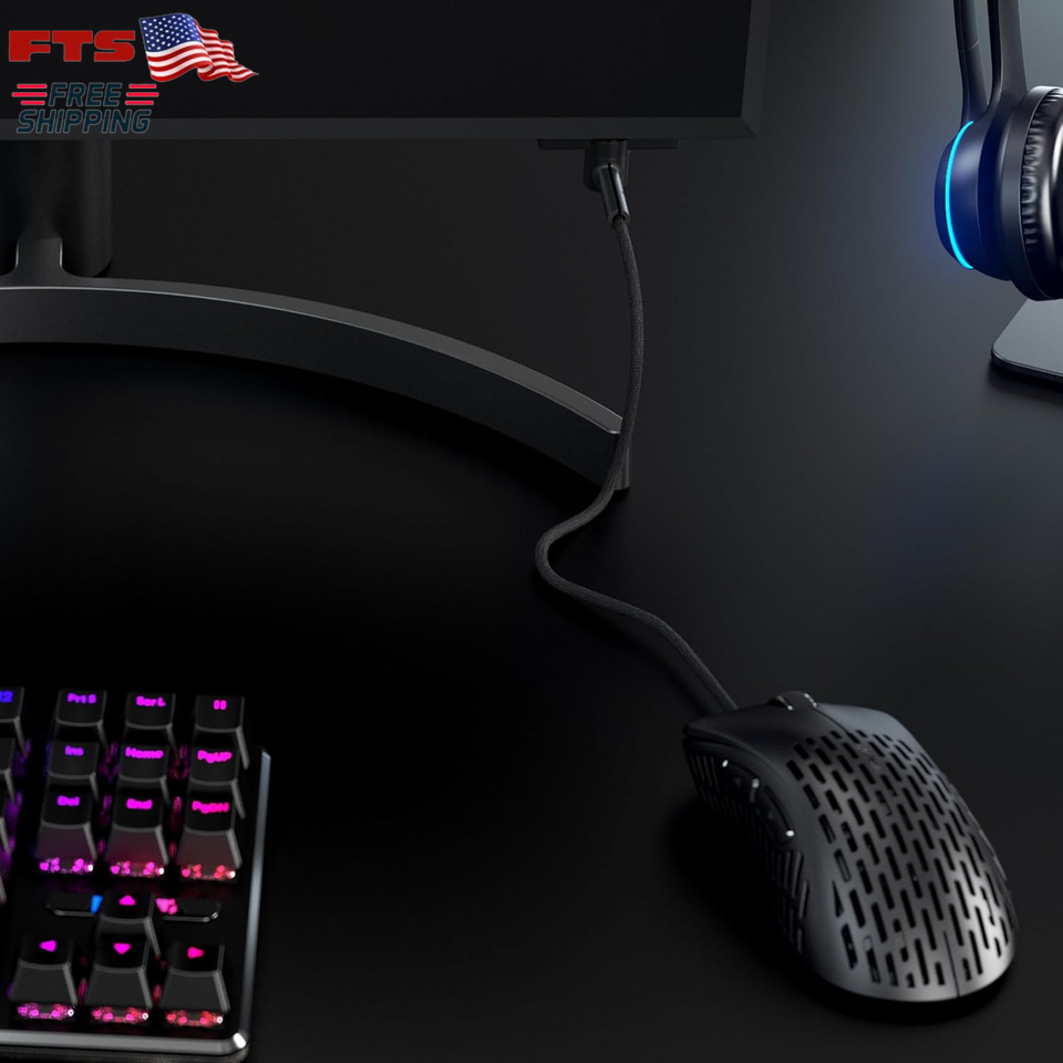 Micro Bungee ES Drag Free Wired Mouse Support Compact Desk Cable Holder ...