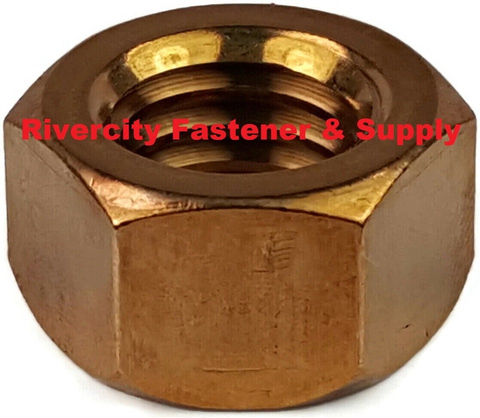 1/2-13 Silicon Bronze Hex Nuts Marine Grade Hex Finished Nut 1/2x13 1/2 ...