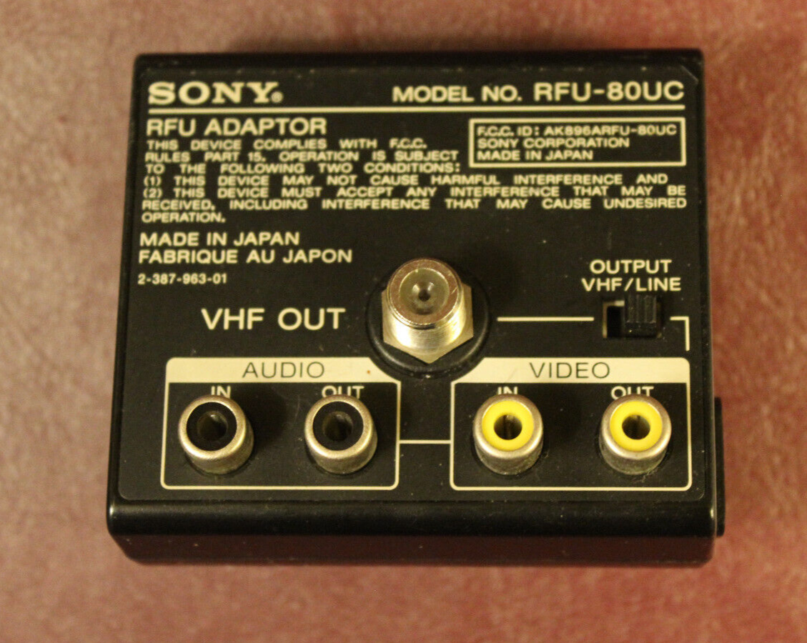Sony RFU Adapter Rfu- 80uc for Video 8 VCR Ev-c8u RCA Coaxial Transfer ...