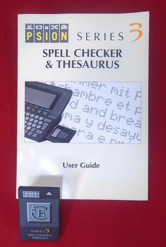 Psion Séries 3 Spell Checker & Thesaurus Logiciel & Utilisateur Guide ...